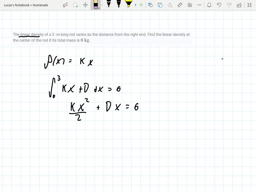 SOLVED:The linear density of a 3 -m-long rod varies as the distance ...