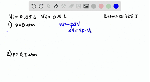 SOLVED:A certain gas initially at 0.050 L undergoes expansion until its volume is 0.50 L ...