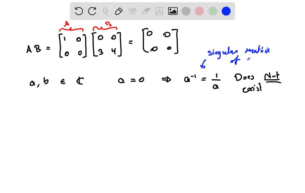 ⏩SOLVED:A square matrix with zero determinant is labeled singular ...