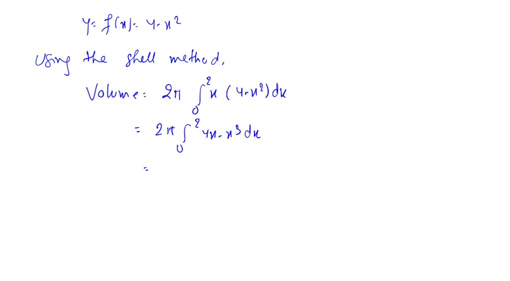 ⏩SOLVED:Consider the region between f(x)=4-x^2 and the x -axis on ... ⏩SOLVED:Consider the region between f(x)=4-x^2 and the x -axis on ...