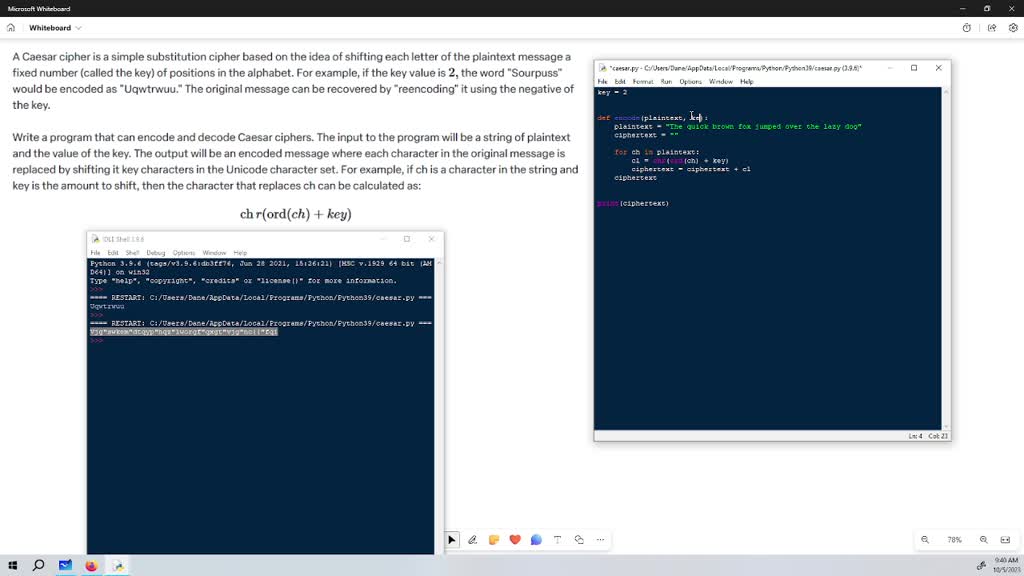 A generalization of the Caesar cipher, known as the affine Caesar ...