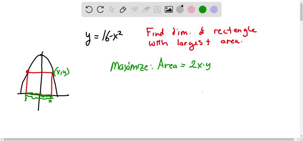 SOLVED:A rectangle is constructed with its base on the x -axis and two of its vertices on the ...