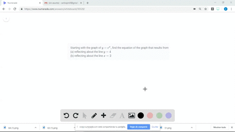 ⏩SOLVED:Starting with the graph of y=e^x, find the equation of the ...