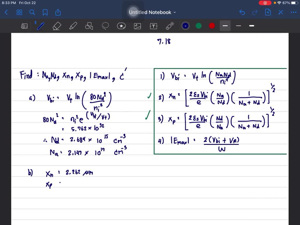 An ideal one-sided silicon n+p junction has uniform doping on both ...