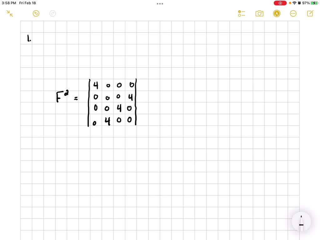 SOLVED: What are F^2 and F^4 for the 4 by 4 Fourier matrix F ? | Numerade