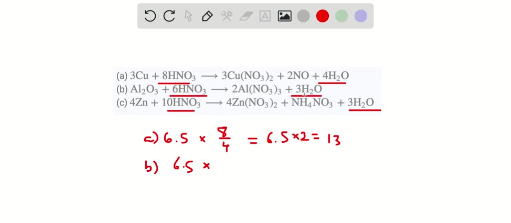SOLVED:For the formation of 6.5 mol of water, which reaction uses the ...
