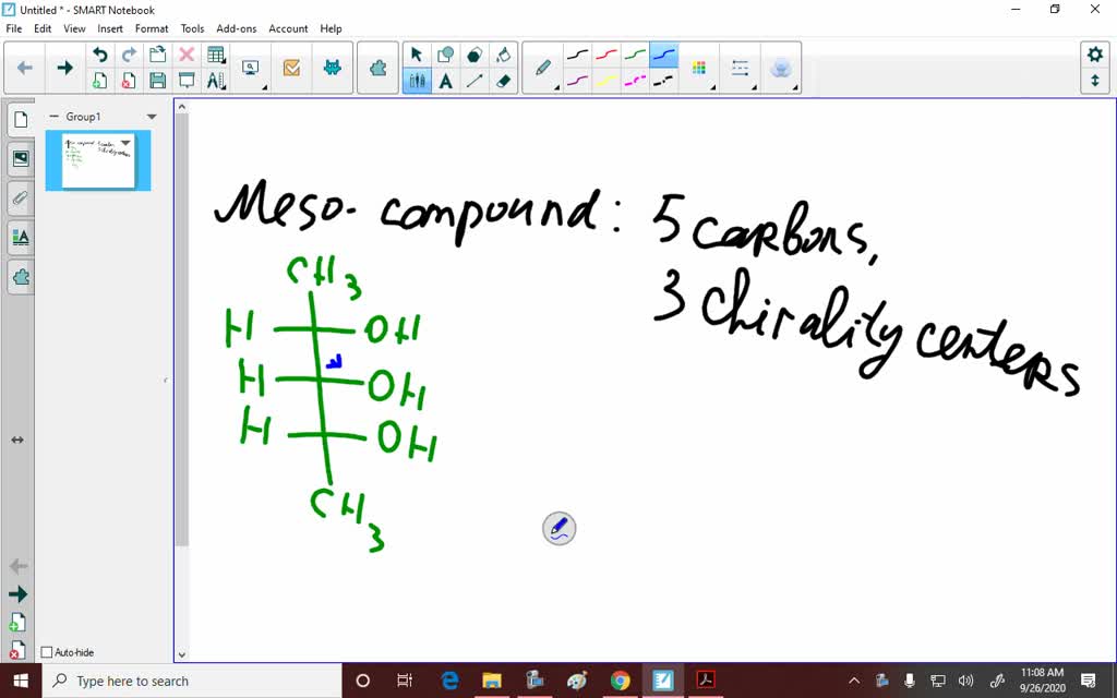 SOLVED:Draw the structure of a meso compound that has five carbons and ...