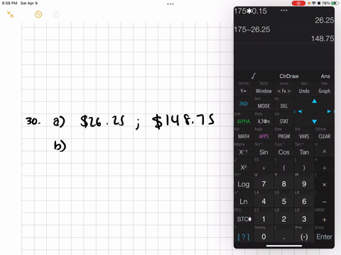 SOLVED: Fill in the table. Original Price Rate of Discount Amount of Discount Sale Price 75.82 ...