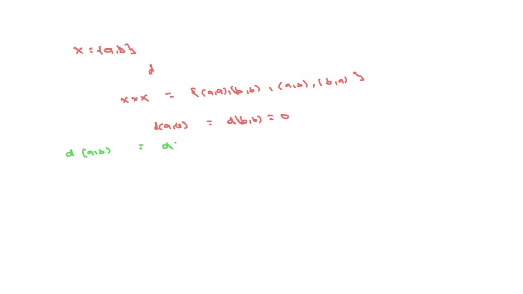 SOLVED: Give a distance function for a set consisting of two members. | Numerade