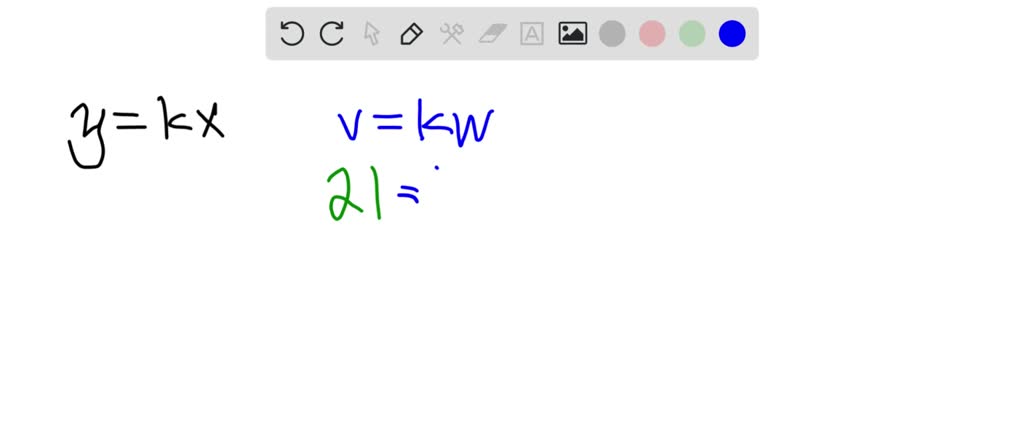 SOLVED:If v varies directly as w and v=21, when w=8. find the equation ...
