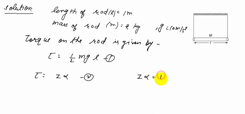 SOLVED:A uniform rod of length 1 m and mass 2 kg is suspended on two vertical inextensible ...