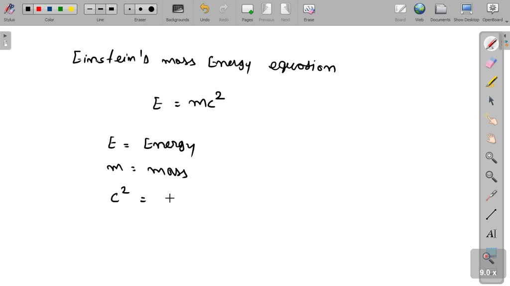 SOLVED:Einstein's mass energy equation is given by (a) E=mc (b) E=mc^2 ...