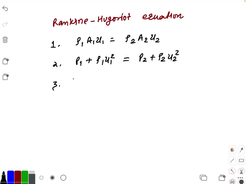 What are Rankine-Hugoniot equations for normal shock waves? | Numerade