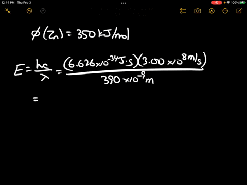 SOLVED:The work function of zinc metal is 350 kJ / mol. Will photons of ...