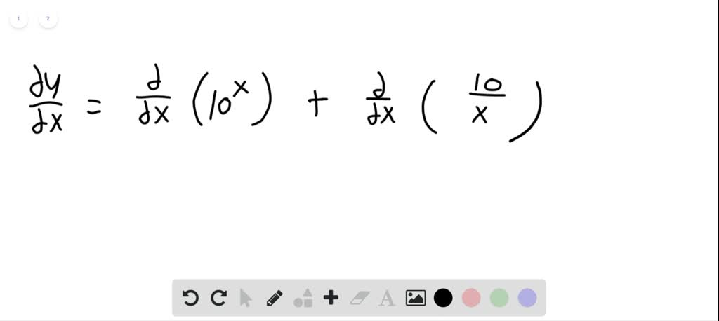 SOLVED:Differentiate the functions in Problems. Assume that A B, and C are constants. y=10^x+(10 ...