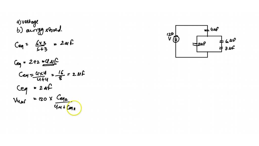 Determine the voltage across each capacitor in the circuit of Figure 112. | Numerade