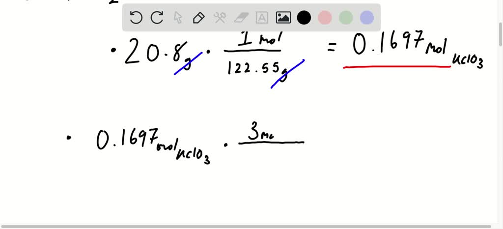 When heated, solid potassium chlorate (KClO3) decomposes to form solid ...