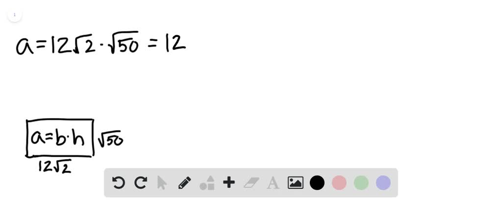 SOLVED:The dimensions of a rectangle are 12\sqrt{2} feet by \sqrt{50} feet. Express the area of ...