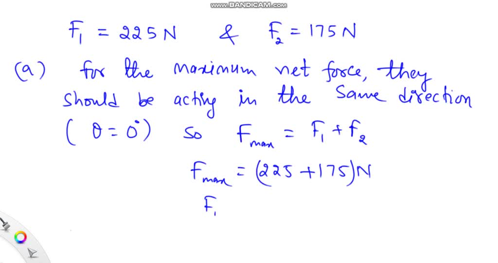 SOLVED:Forces of 225 N and 175 N act at the same point. (a) What is the ...