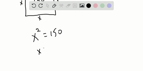 SOLVED:The area of a square is 150 square feet. Express the length of a ...