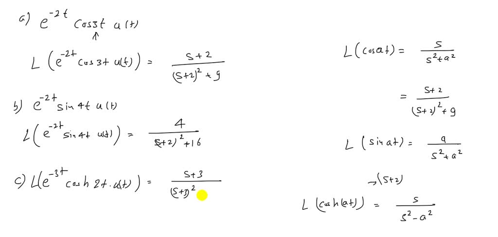 SOLVED:Use the definition and properties of Laplace transforms to find the Laplace transform of ...