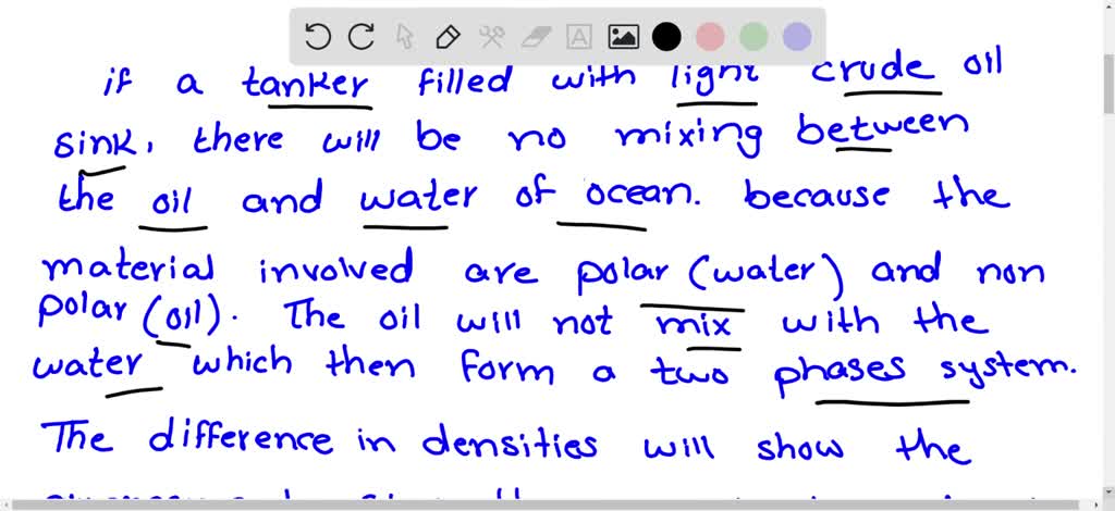 SOLVED:A tanker filled with light crude oil sinks and breaks open. Will ...