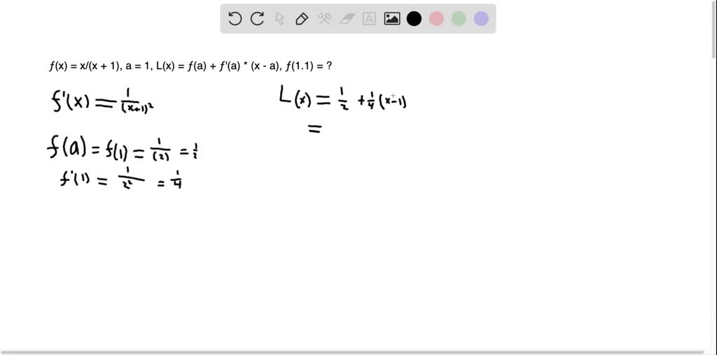 Solved:linear Approximation A. Write The Equation Of The Line That 