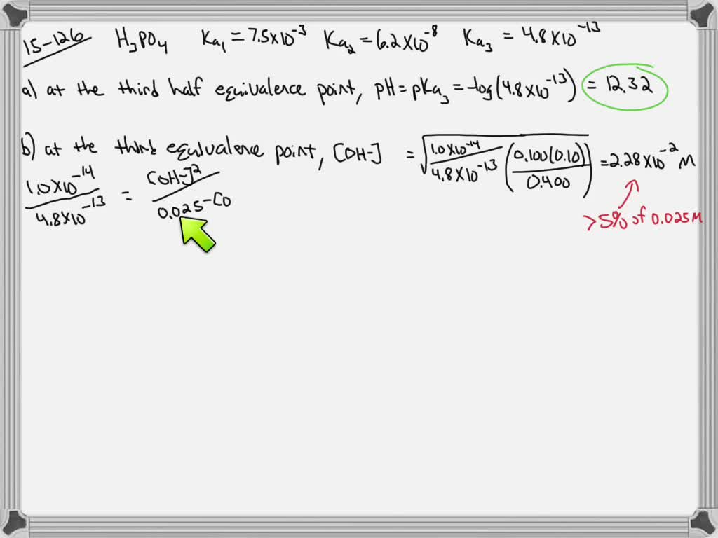 Consider the titration of 100.0 mL of 0.10 M phosphoric acid with 0.10 ...