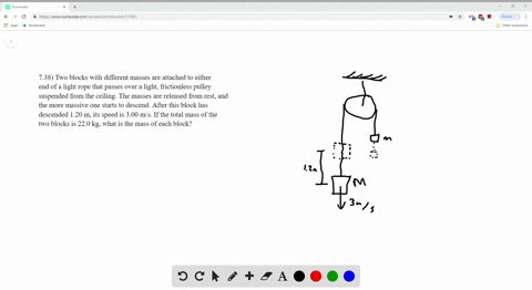SOLVED: Two blocks with different masses are attached to either end of a light rope that passes ...