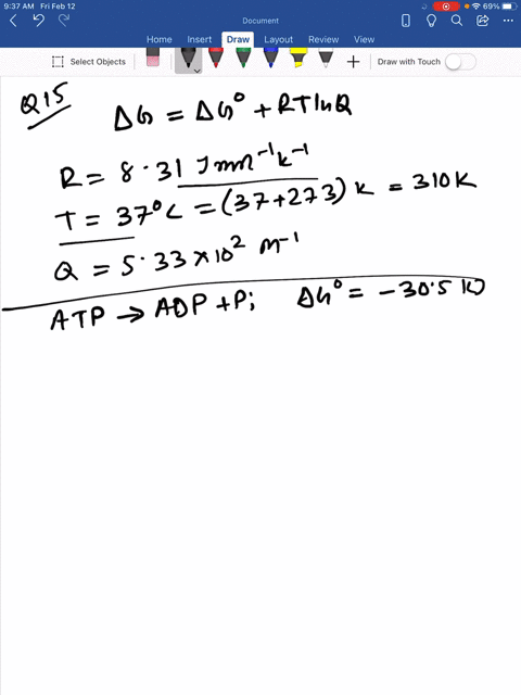 SOLVED:Calculating ΔG in a Rat Liver Cell Calculate the free energy of hydrolysis of ATP in a ...