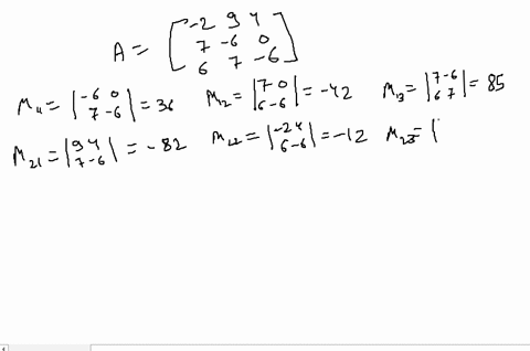 SOLVED:Find all the (a) minors and (b) cofactors of the matrix. [ -2 9 ...