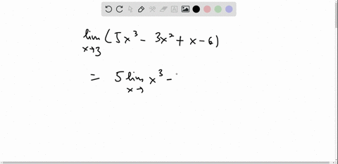 SOLVED:Evaluate the limit and justify each step by indicating the appropriate Limit Law(s). limx ...