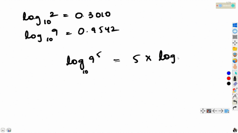 SOLVED: To four decimal places, the values of log10 2 and log10 9 are ...