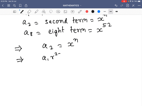 SOLVED: The first and second terms of a GP are x^-4 and x^n ...