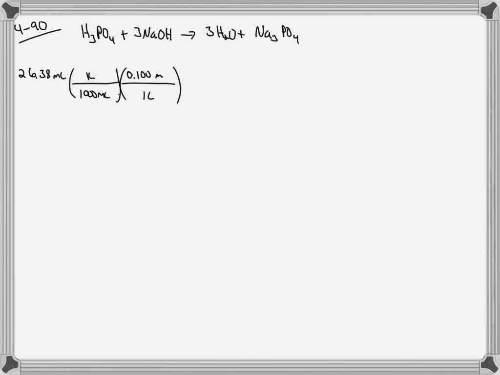 SOLVED:A 30.00 -mL sample of an unknown H3 PO4 solution is titrated with a 0.100 M NaOH solution ...
