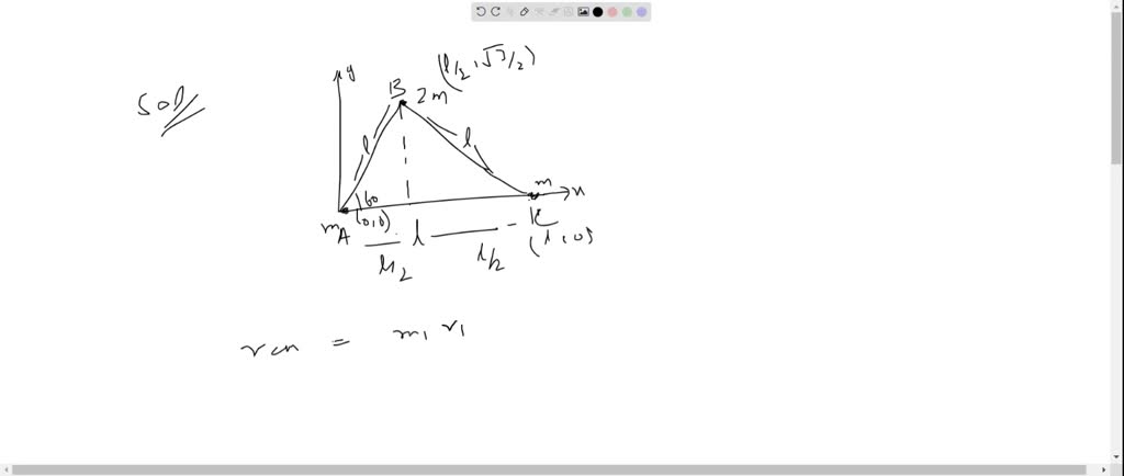 SOLVED: Two balls each of mass m are palced on the vertices A and ...