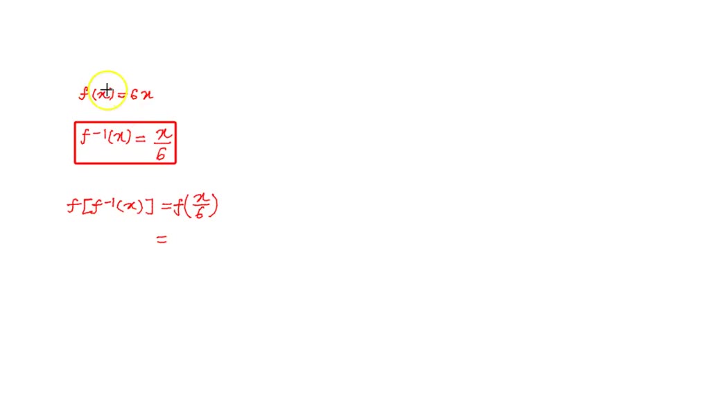 SOLVED:Find the inverse function of f informally. Verify that f(f^-1(x))=x and f^-1(f(x))=x. f(x ...