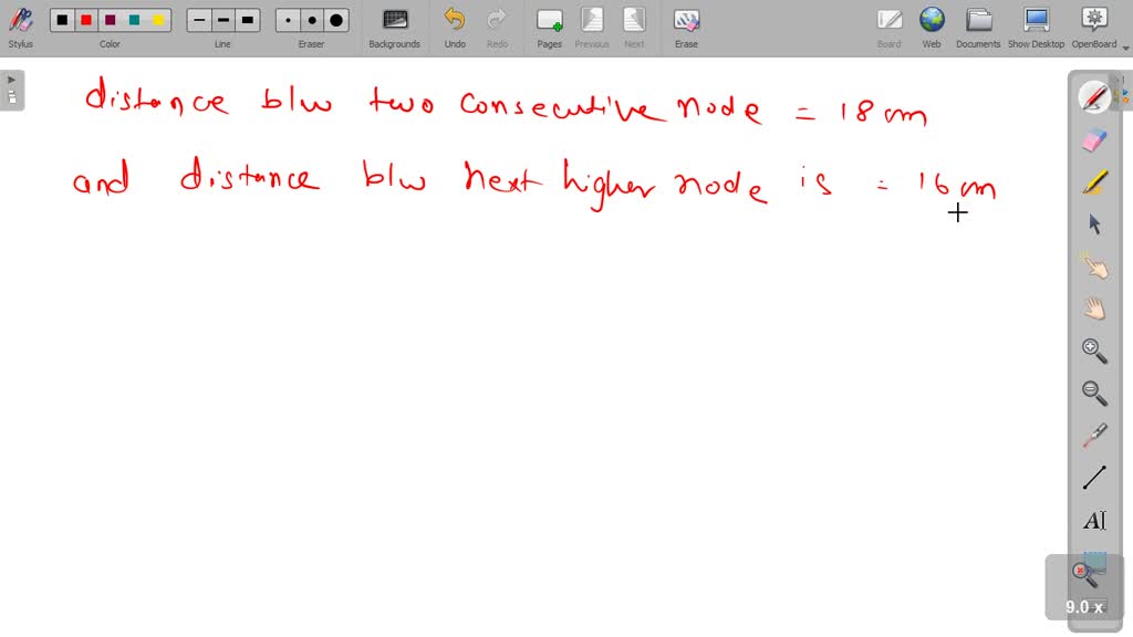 A stationary wave is set up on a string fixed at both ends. The ...