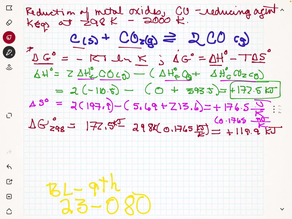 SOLVED:The reduction of metal oxides is often accomplished using carbon ...