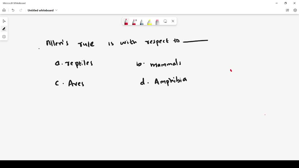 SOLVED:Allen's rule is with respect to (a) Reptiles (b) Mammals (c ...