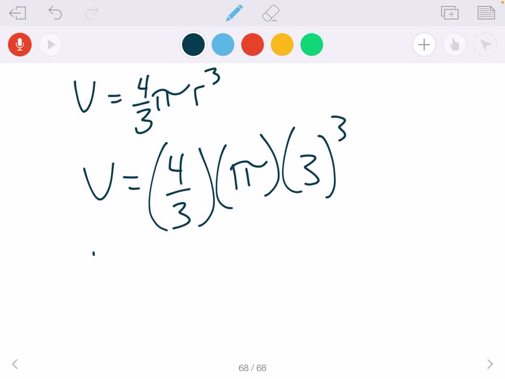 SOLVED:The volume of a sphere is given by V=(4)/(3) πr^3 where V is the ...