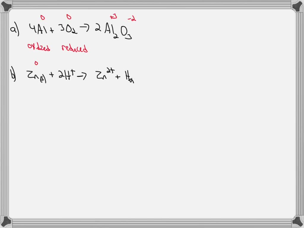 SOLVED:In each of the following reactions, identify the reactant that ...