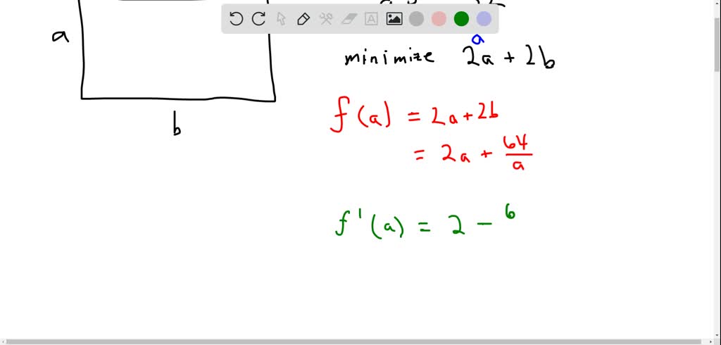 SOLVED:Minimum Perimeter In Exercises 11 and 12, find the length and width of a rectangle that ...