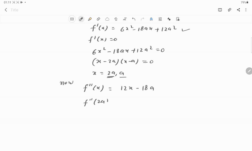SOLVED If The Function F x 2 X 3 9 A X 2 12 A 2 X 1 Where A 0