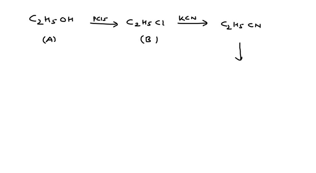SOLVED: Compound 'A' reacts with PCl, to give ' B ' which on treatment ...