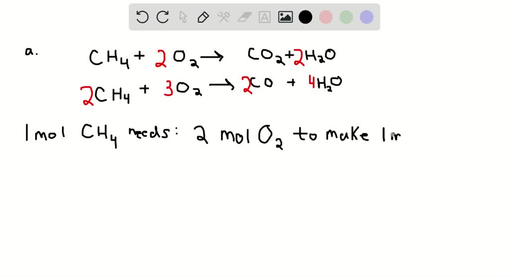 SOLVED:The reaction of methane with oxygen produces two different ...