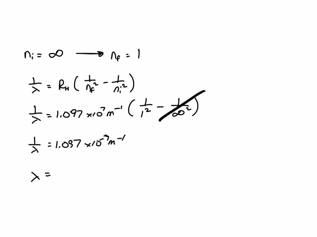The wavelength of the radiation emitted, when in a hydrogen atom ...