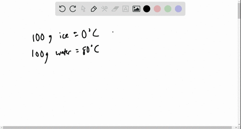 SOLVED:One hundred grams of ice at 0^{\circ} \mathrm{C} is added to 100 ...