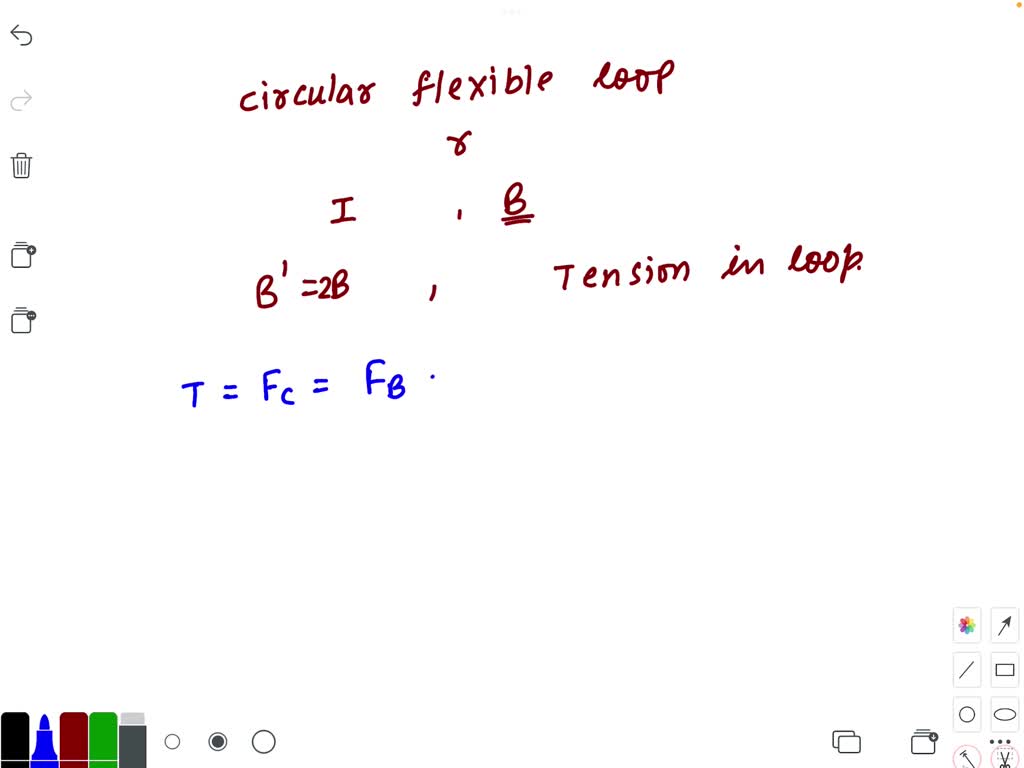 SOLVED:A circular flexible loop of wire of radius r carrying a current ...