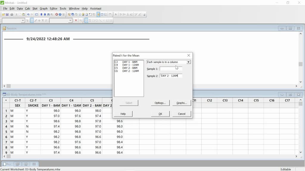 SOLVED:Repeat Exercise 7 "Body Temperatures" using all of the 8 AM and 12 AM body temperatures ...